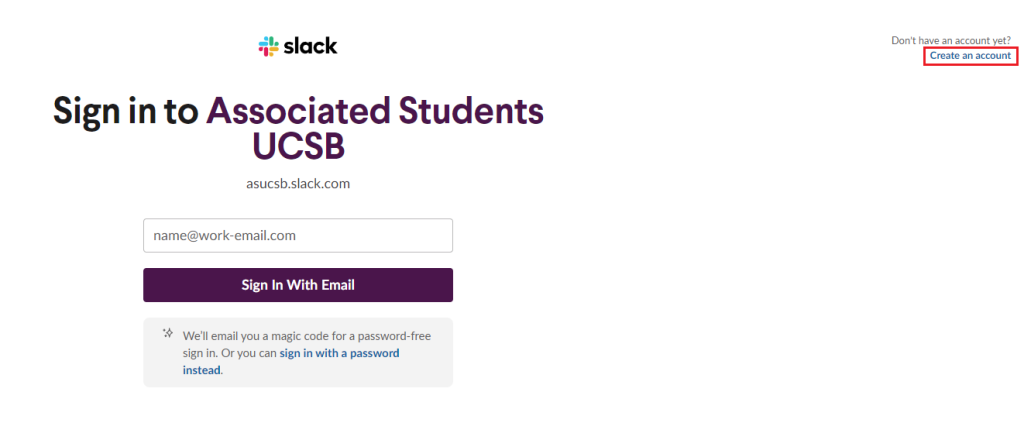 How to sign up for the Associated Students Slack Workspace | A.S. Helpdesk